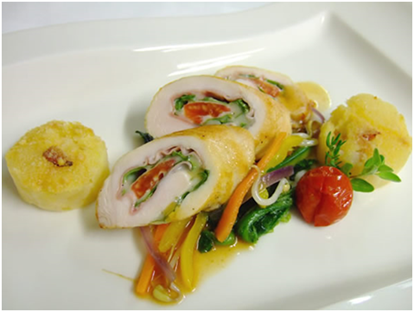 Al Sabor De Maite: Pollo relleno con salsa alemana